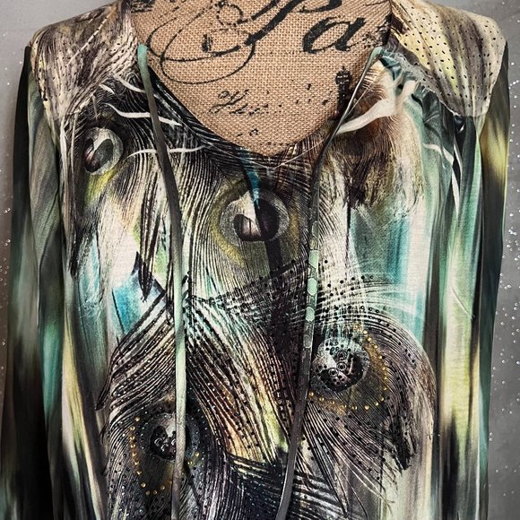 French Blue | Tops | French Blue Peacock Top 2x Nwot | Poshmark